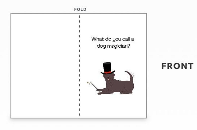 Funny Dog Magician Card: Punny Multi-purpose PDF (digital Download) - Etsy