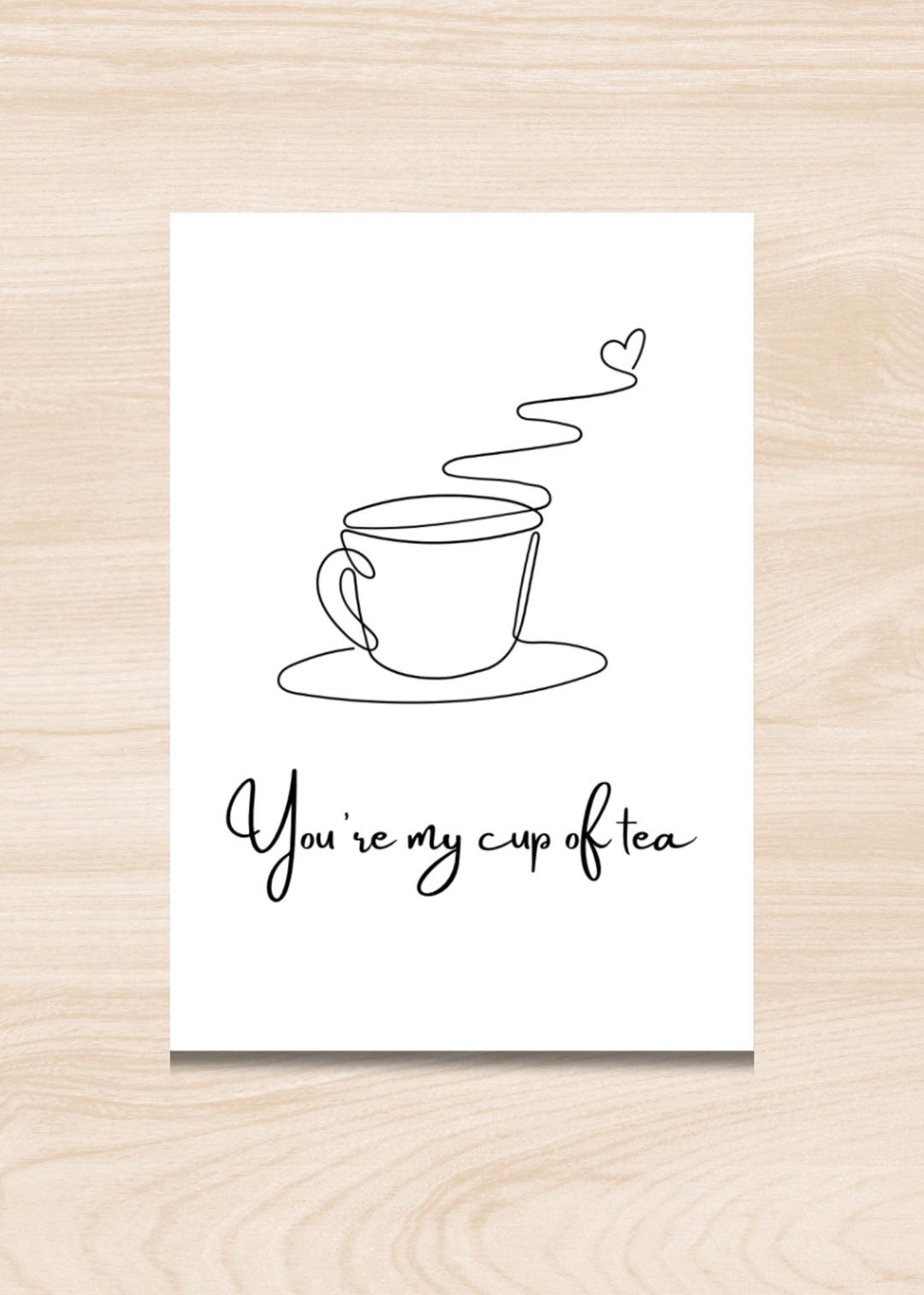 Line Drawing Minimalist Card | Foldable and Printable Card | Valentine ...