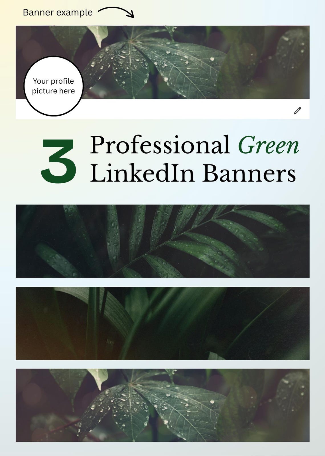 Professional Green Linkedin Banners | Plant-themed Leafy Linkedin Banners | Corporate Linkedin ...