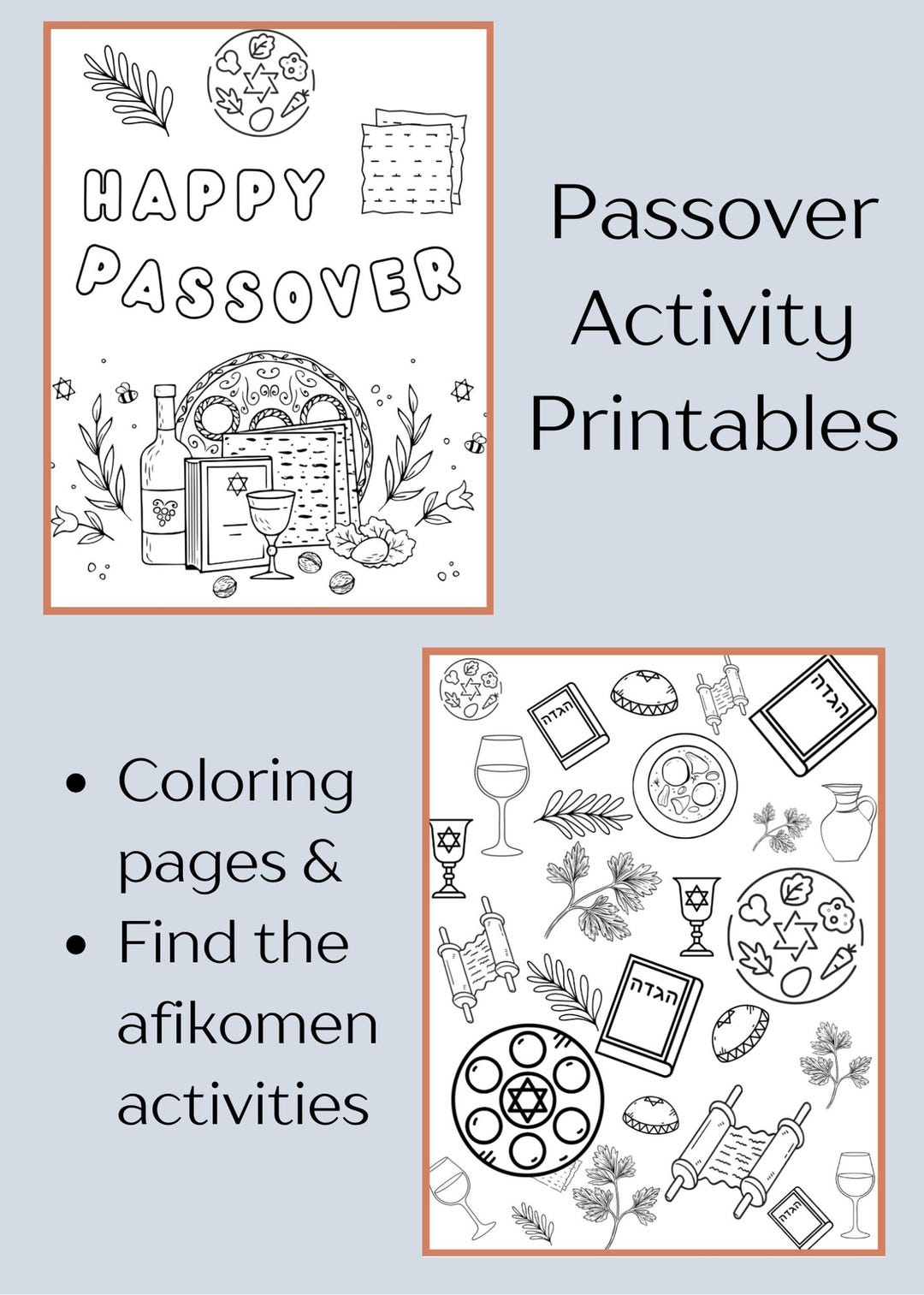 Printable Coloring and Activity Pages for Passover | Activity Pages for ...