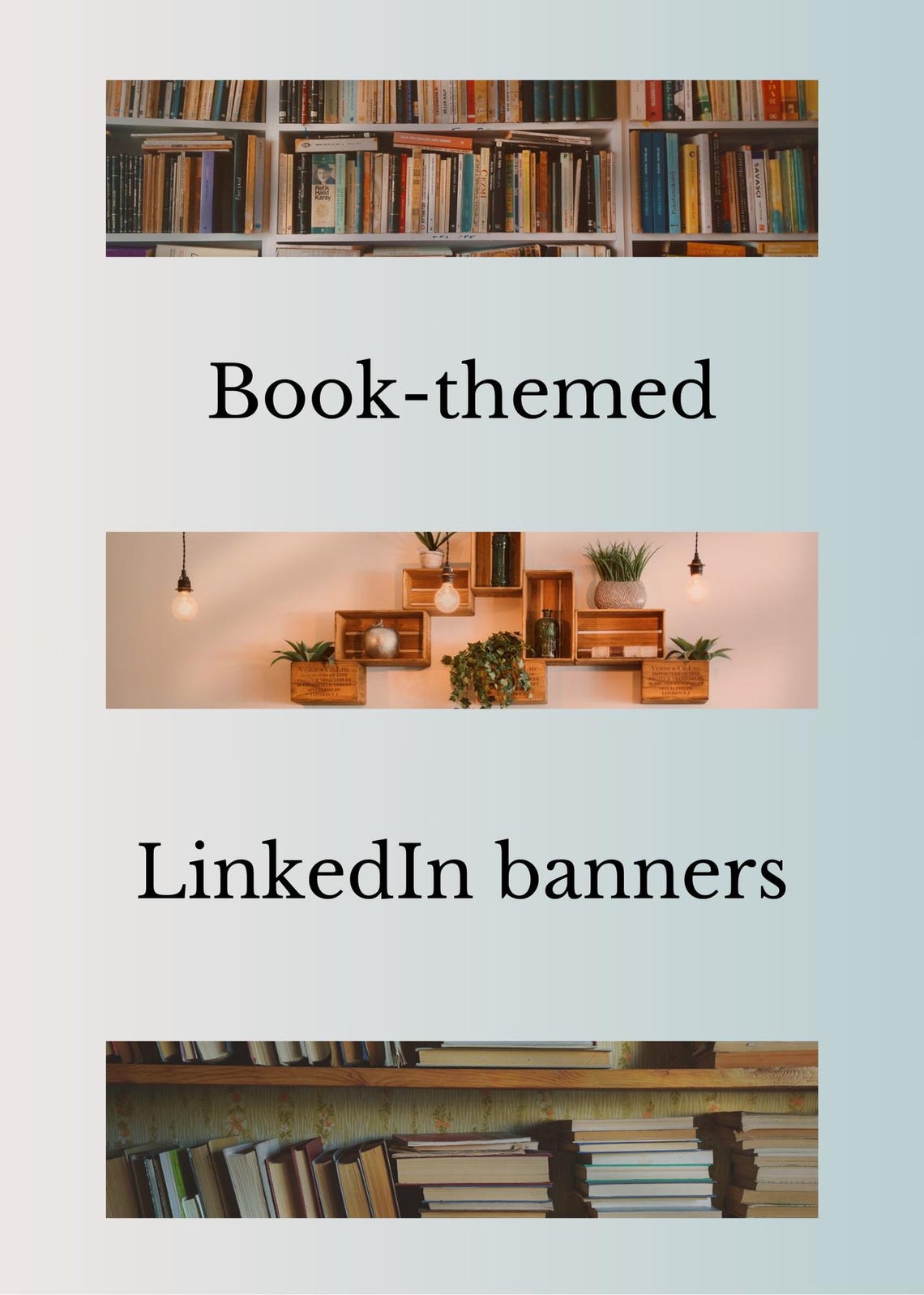 Book Shelf Linkedin Banner: Professional Literature Backgrounds (JPG ...