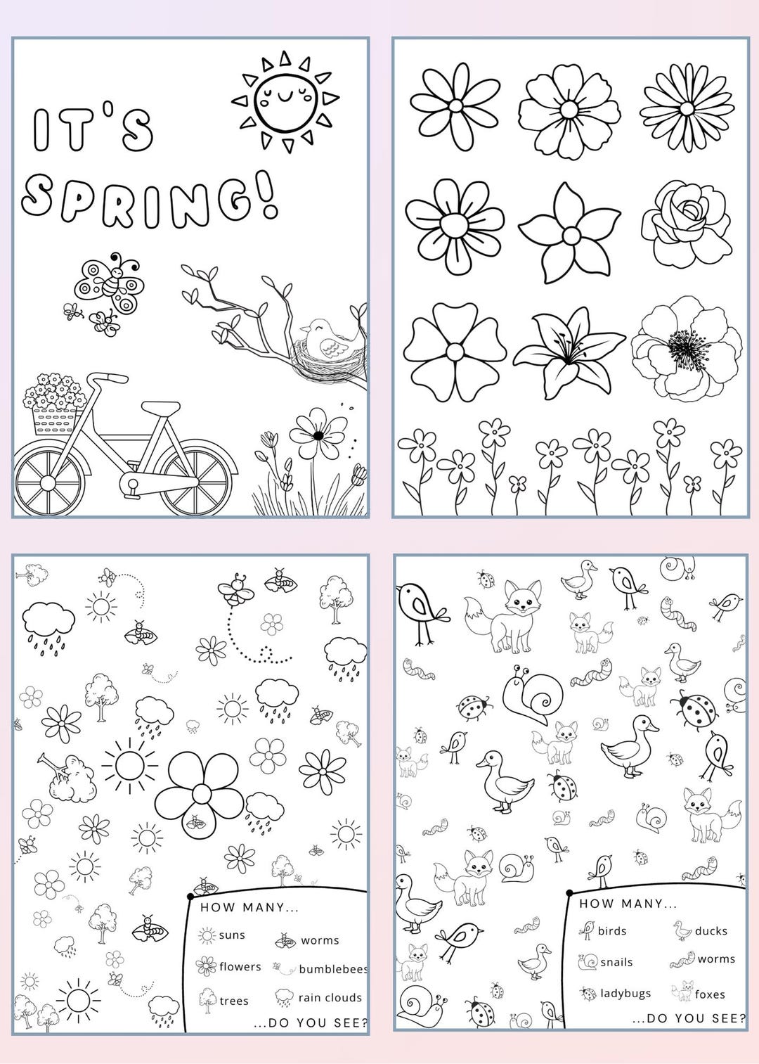 Printable Coloring and Activity Pages for Spring | Activity Pages for ...