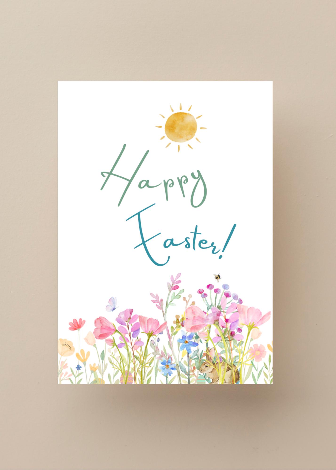 Printable Card for Easter | Cute Easter Scene | Happy Easter | Artistic ...