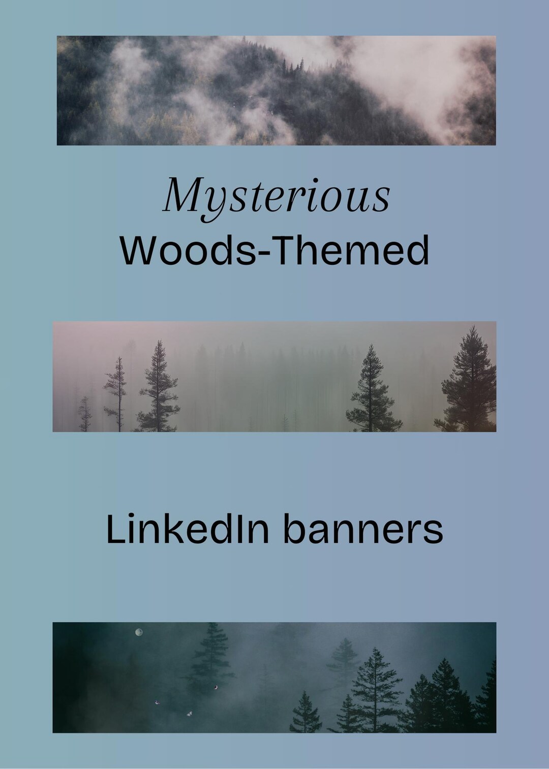 Mysterious Forest Linkedin Banner: Nature Background (digital Download ...