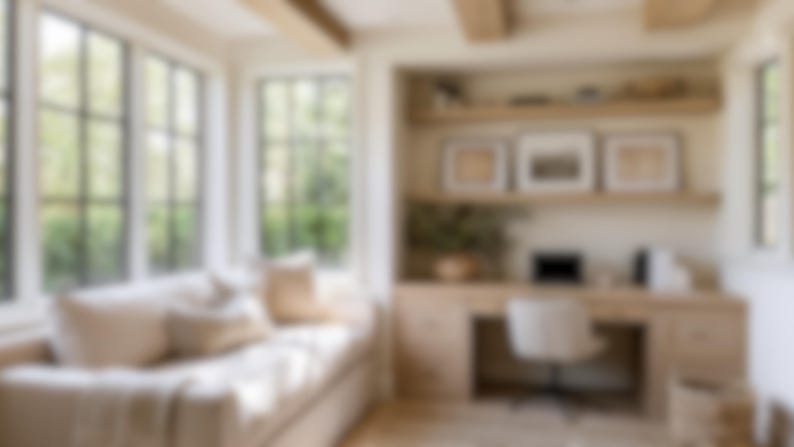 Farmhouse Office Virtual Zoom Background, Cozy Neutral Zoom, Teams ...