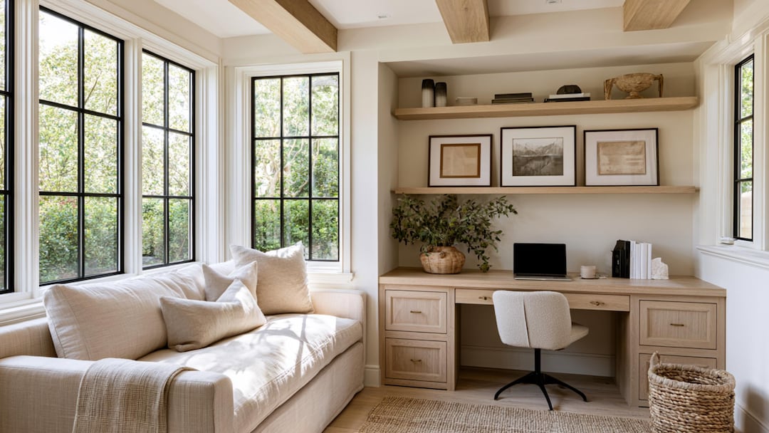 Farmhouse Office Virtual Zoom Background, Cozy Neutral Zoom, Teams ...