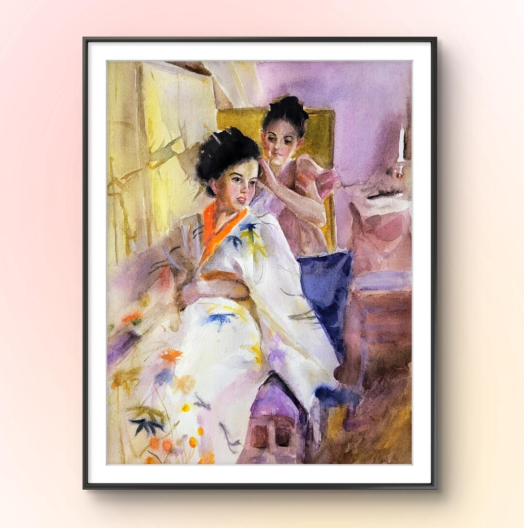 Watercolor Portrait Painting Reproduction of Zorn, Original Art Home ...