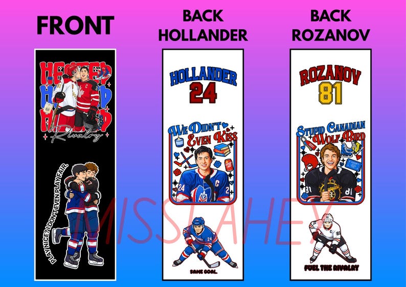 Heated Rivalry Bookmark Shane Hollander / Ilya Rozanov - Etsy