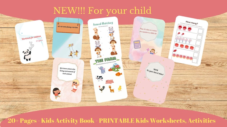 20+ Pages - Kids Activity Book - PRINTABLE Kids Worksheets, Activities ...