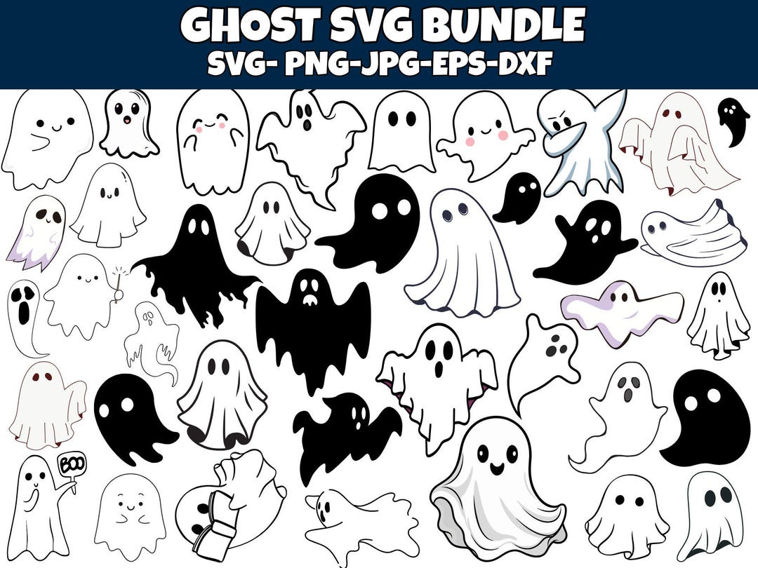 Ghost Bundle Svg, Ghost Svg, Halloween Svg, Cute Ghost Svg, Ghost ...