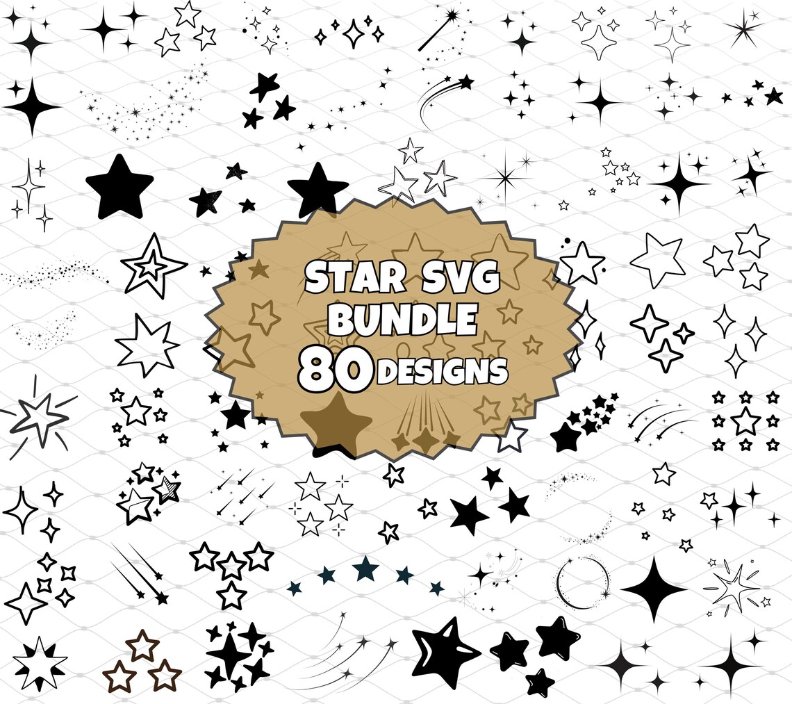 Star SVG Bundle, Star SVG, Christmas Star Svg, Night Star Svg, Shinning ...