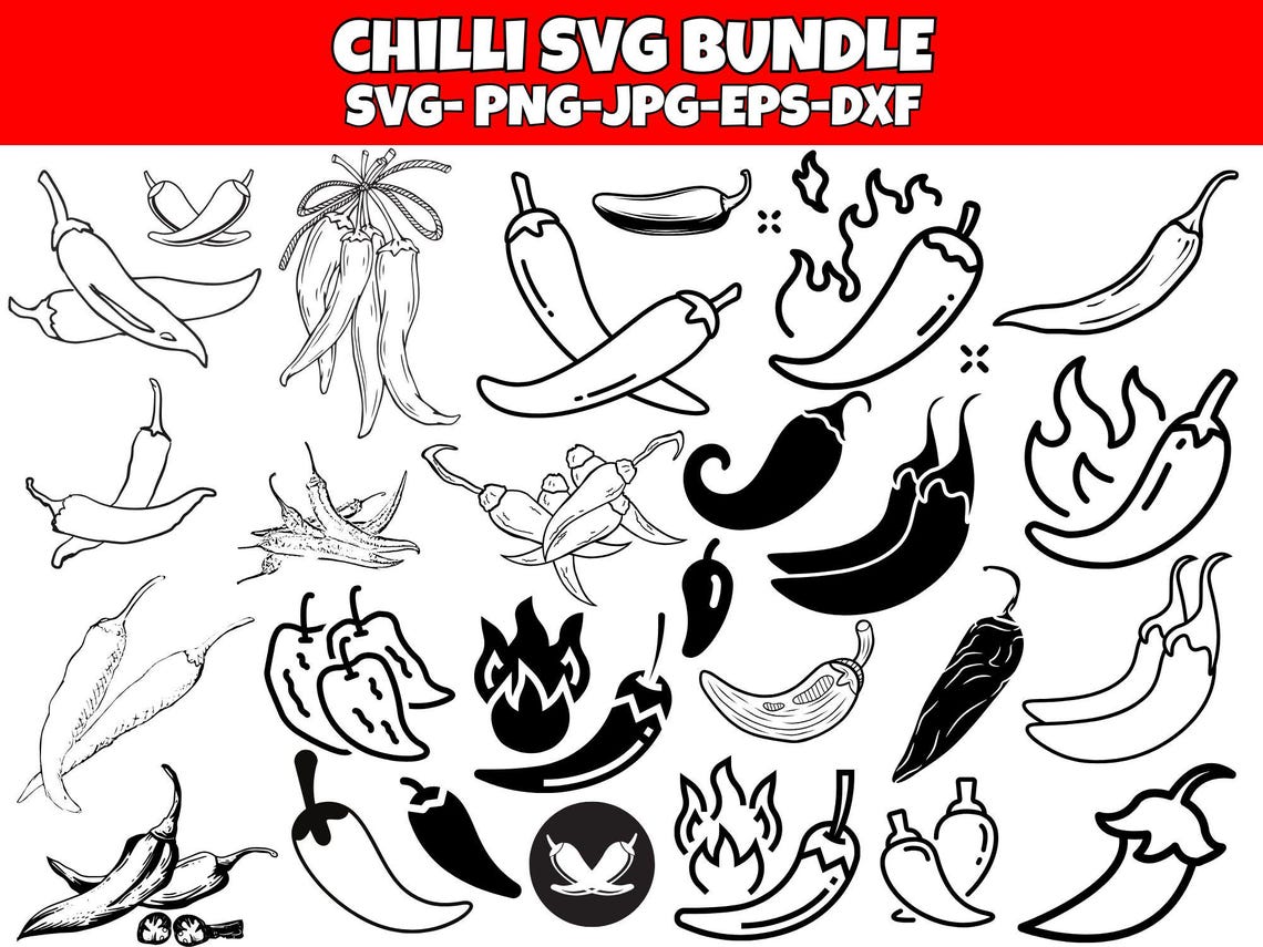 Chili Pepper SVG: Clipart, Vector, Cut File (digital Download) - Etsy