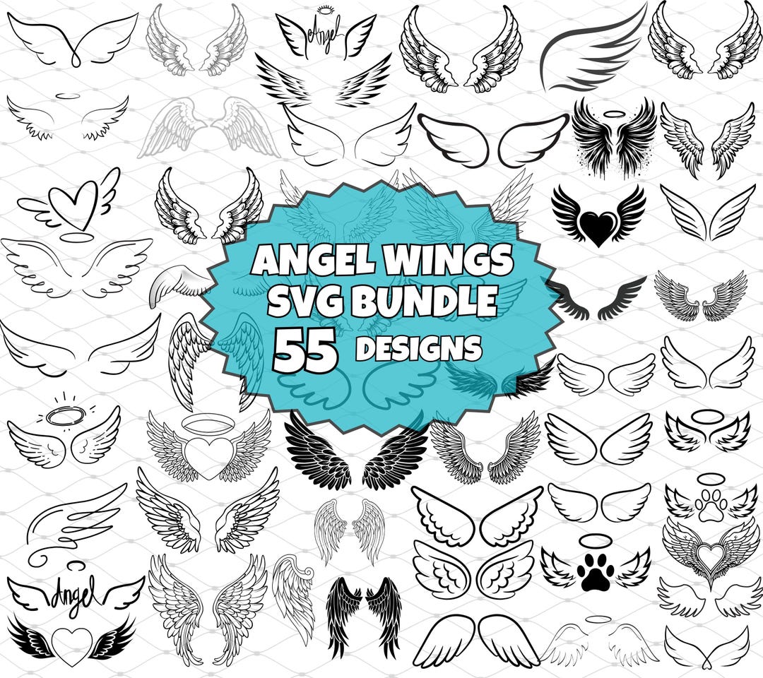 Angel Wings SVG Bundle: 55 Designs (digital Download) - Etsy