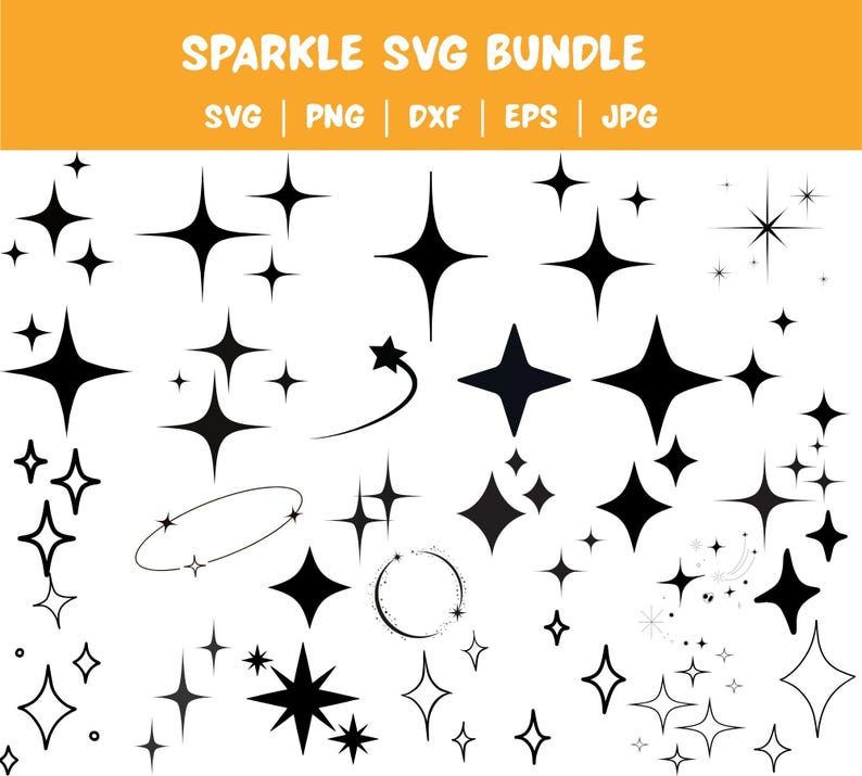 Sparkle Star SVG Bundle: Twinkle Clipart, Cut Files (digital Download ...