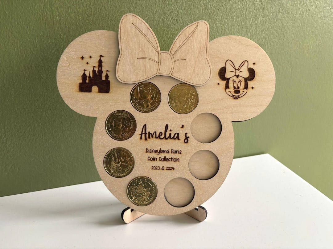 Personalised Wooden Coin/medallion Holder Compatible With Disneyland ...