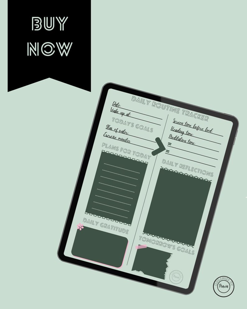 Printable Daily Planner | Daily Routine Tracker | Goal & Reflection ...