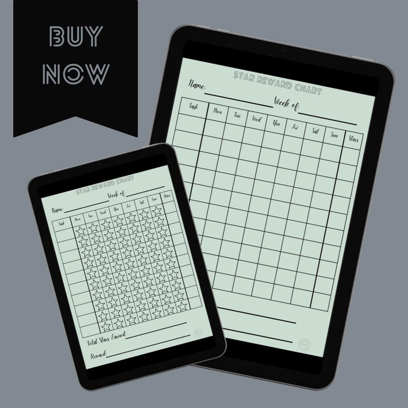 Printable Star Tracker | Reward Chart for Kids | Two-in-one - Etsy