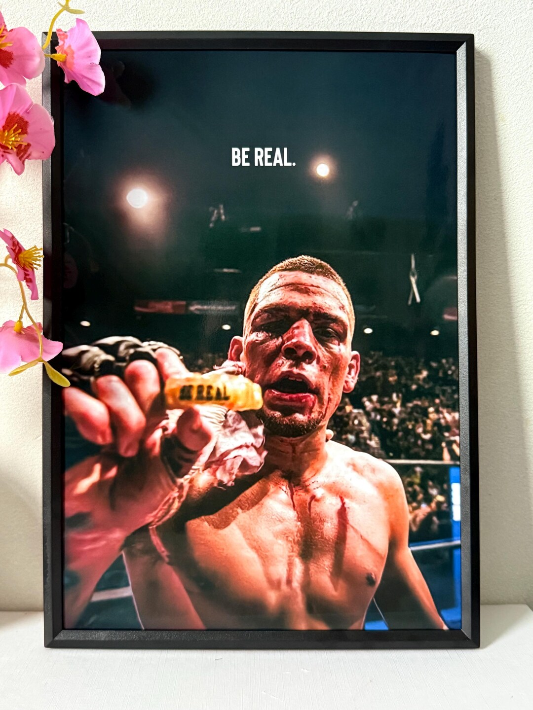 Nate Diaz UFC Fighter MMA Poster Framed| Home Decor| Room Decor ...