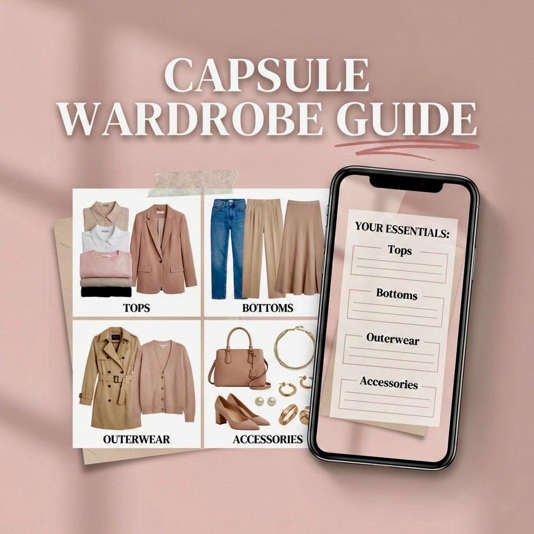 Capsule Wardrobe Guide PDF – Fashion Planner, Outfit Ideas, Mix & Match ...