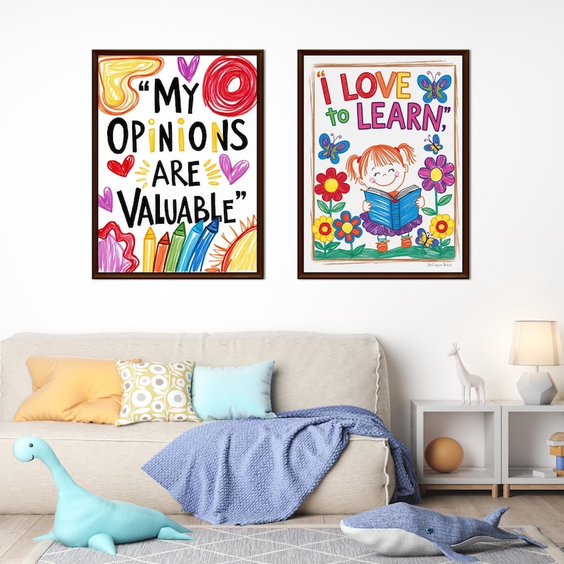 Kids Affirmation Playroom Wall Art Set of 2 Digital Download | Daily ...