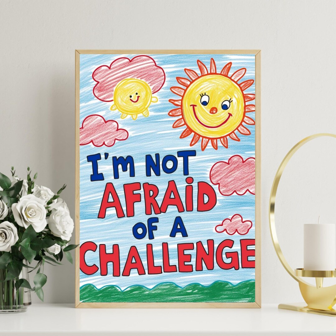 Daily Affirmation for Kids Printable Wall Art | Colorful Playroom Decor ...