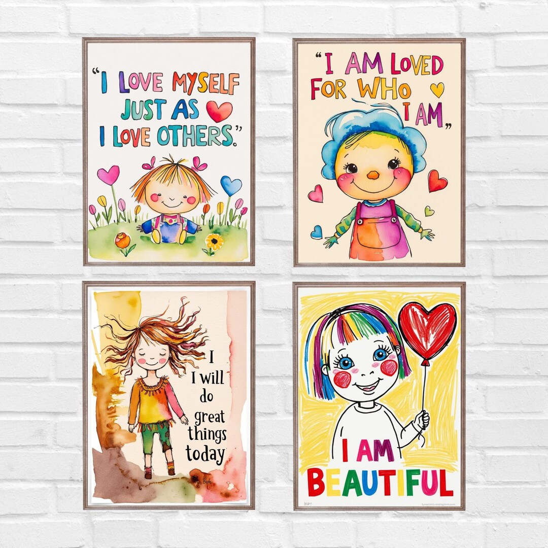 Cute Colorful Kids Affirmation Printable Wall Art | Self-love Quote ...
