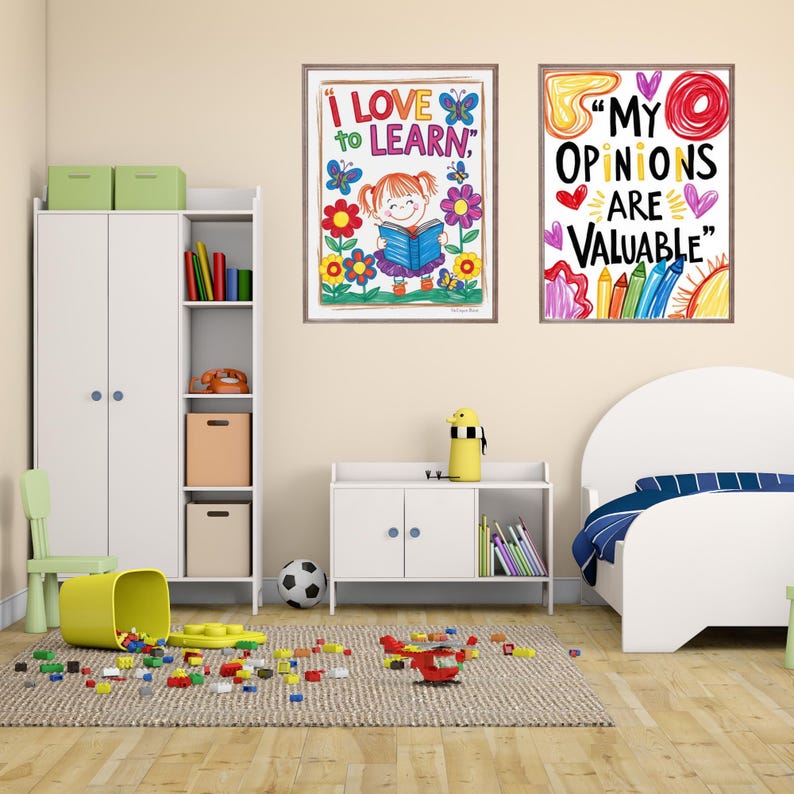 Kids Affirmation Playroom Wall Art Set of 2 Digital Download | Daily ...
