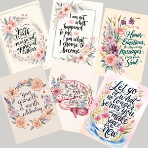 Motivational Floral Art Set of 6 Prints | Printable Watercolor ...