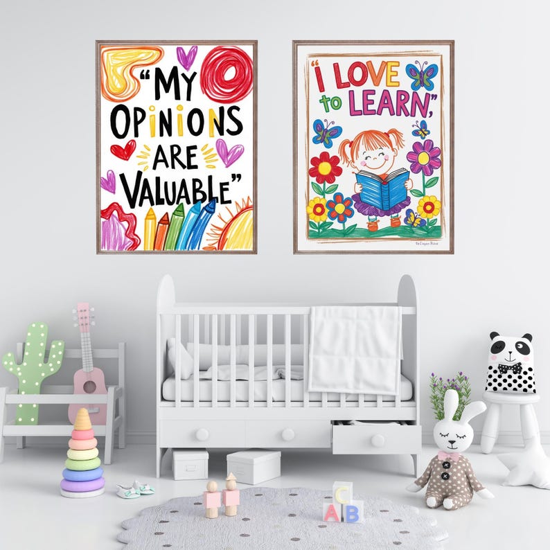 Kids Affirmation Playroom Wall Art Set of 2 Digital Download | Daily ...