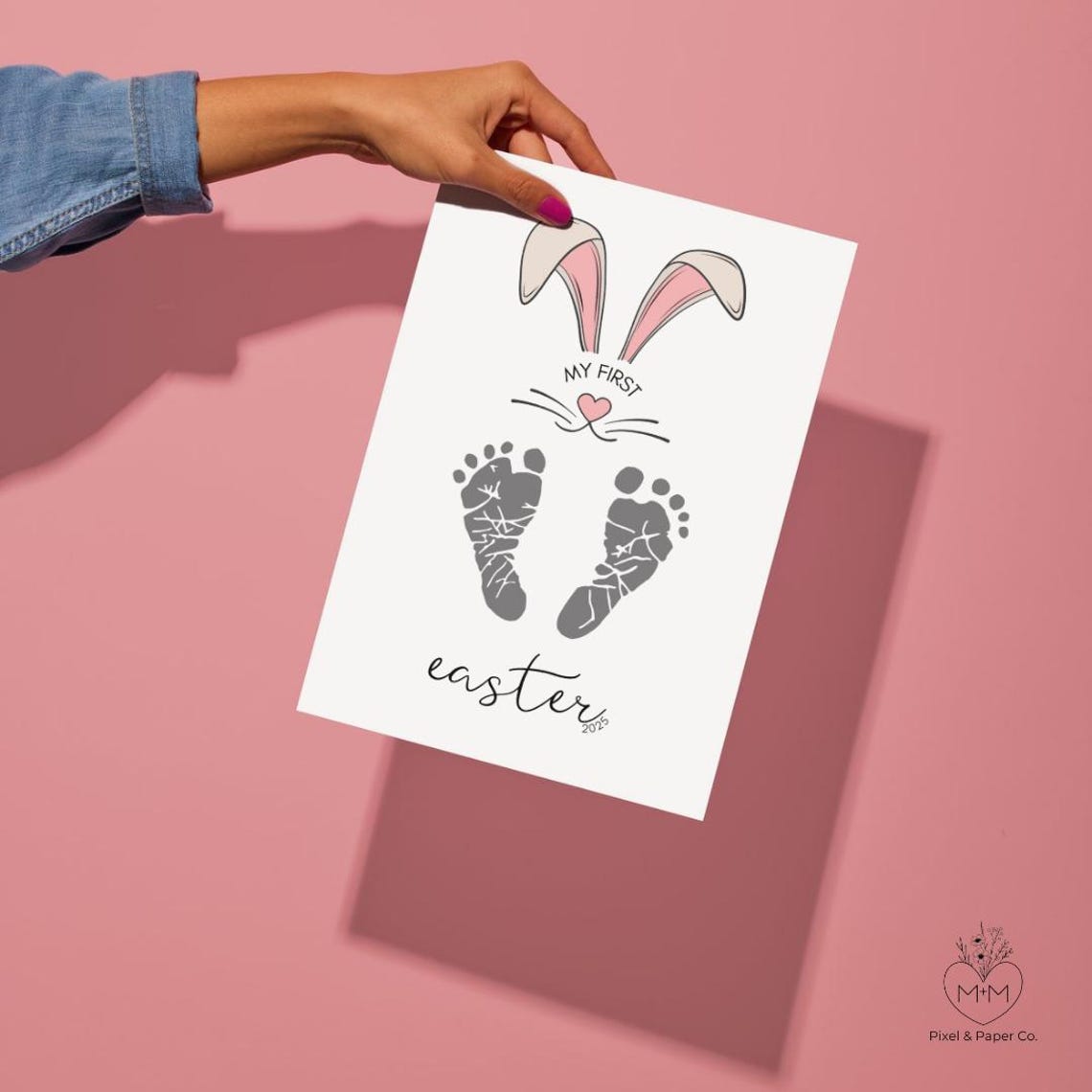 Baby's First Easter Footprint Printable | My First Easter Footprint DIY ...