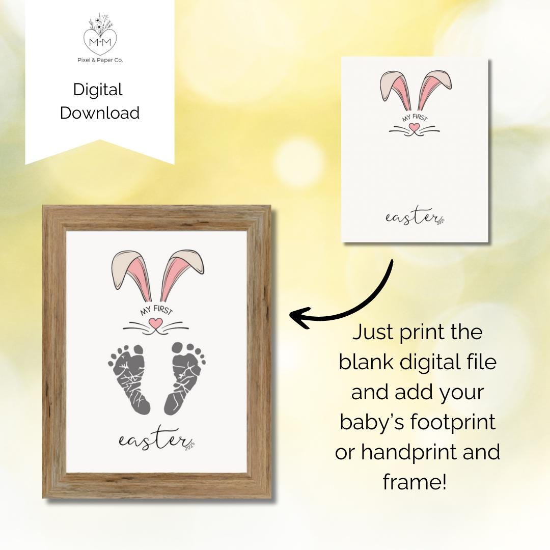 Baby's First Easter Footprint Printable | My First Easter Footprint DIY ...