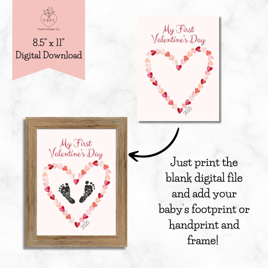 Baby's First Valentine's Day Footprint Craft | My First Valentine's Day ...
