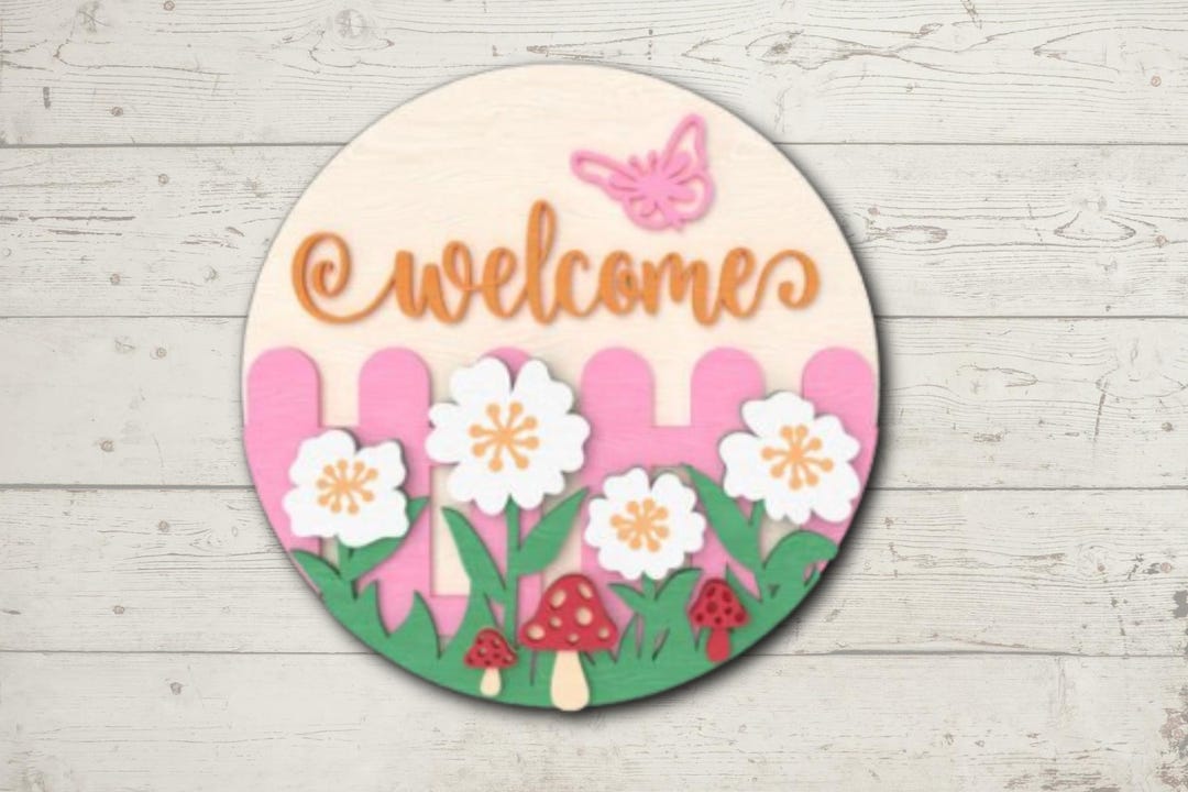 Welcome DIY Door Sign Door Hanger Made of Wood | "welcome" | Craft Set ...