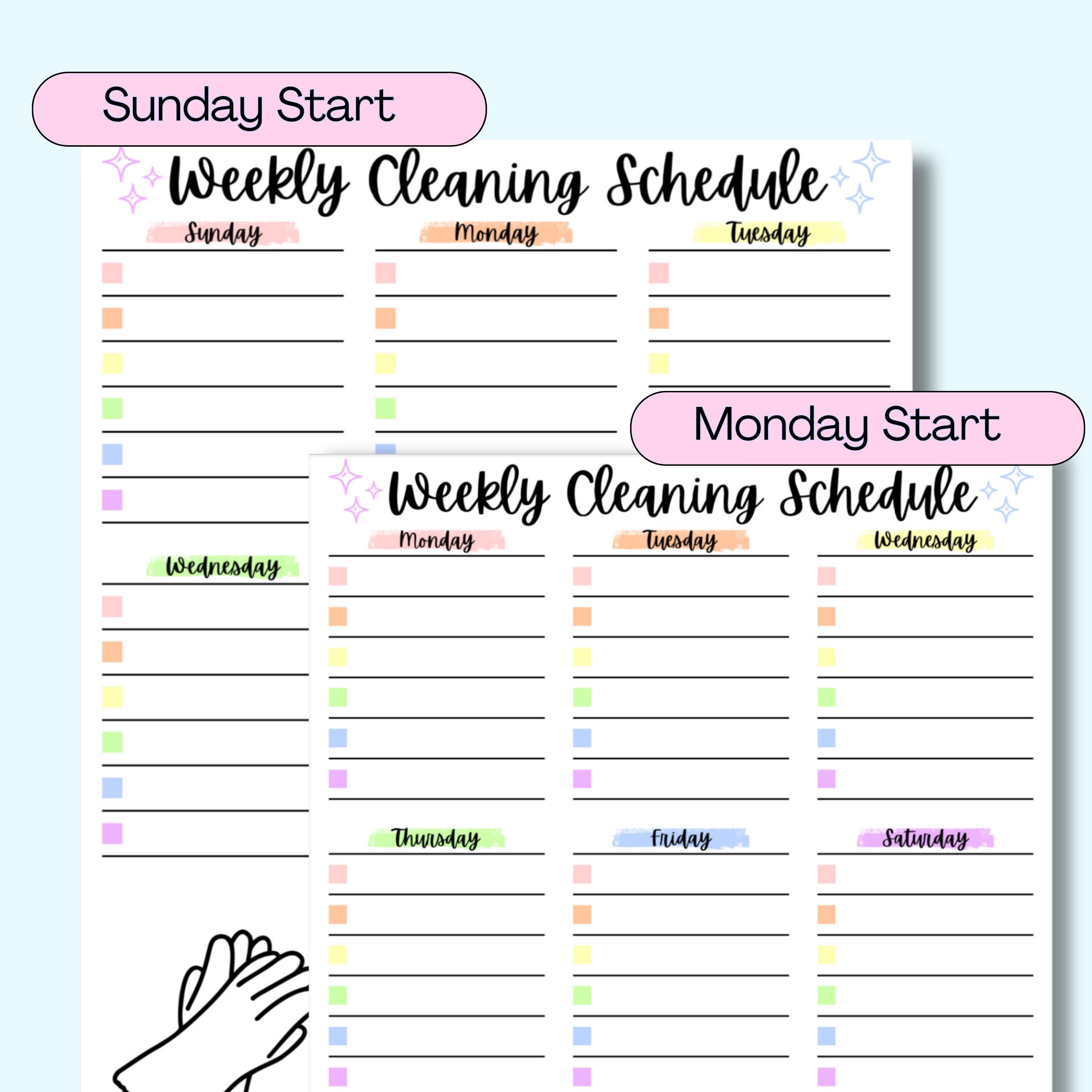 Printable Weekly Cleaning Schedule PDF | Organize Your Home | House ...