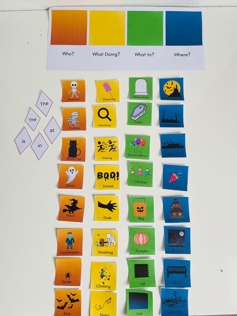 Colourful Semantics Speech and Language Halloween Themed Printable A4 ...
