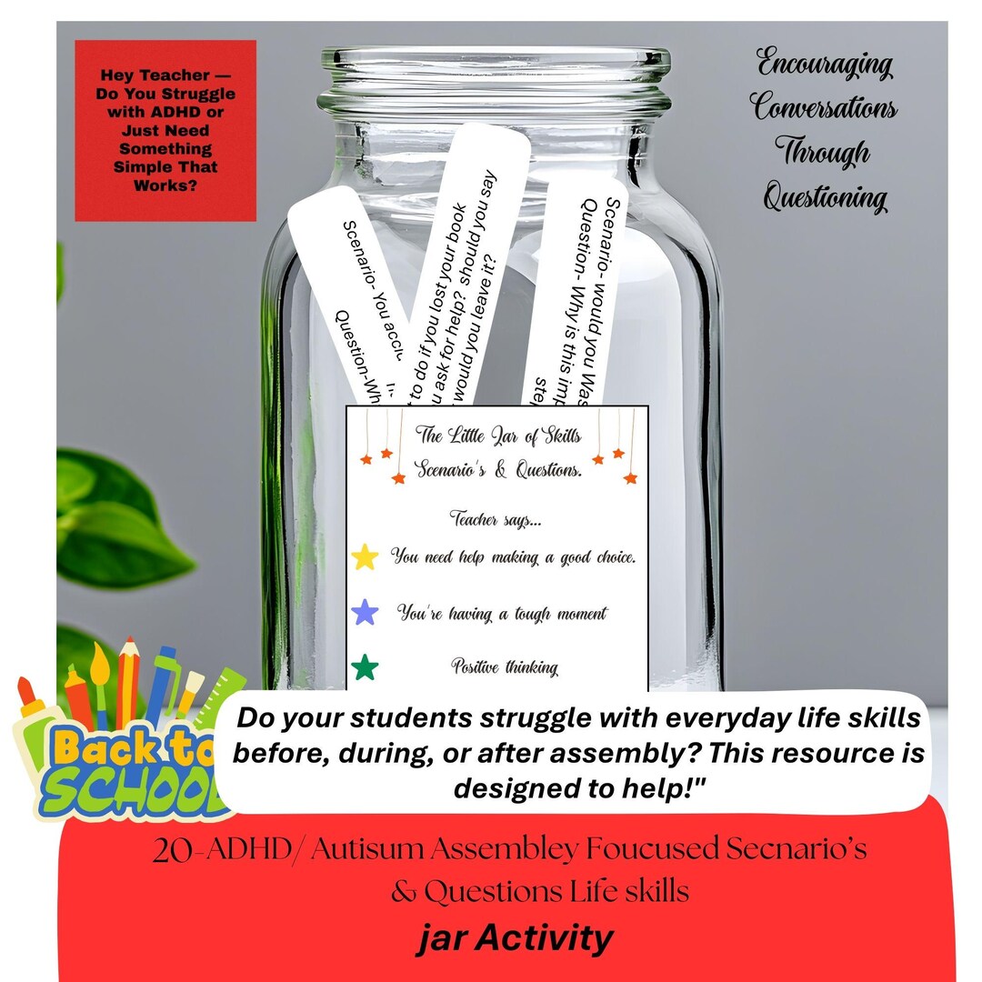 Printable Emotion & Behavior Jar Prompt Cards for Kids | Scenario ...