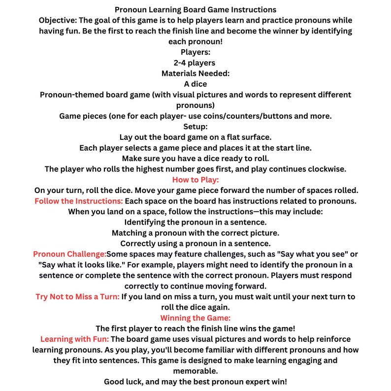 Printable Pronouns Game for SEN Children – ESL & Speech Therapy Resource - Etsy Australia