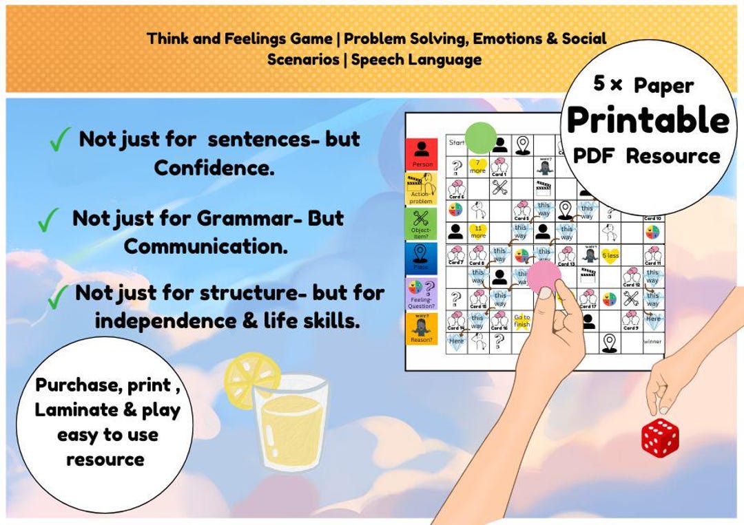 Think and Feel Game | Problem Solving, Emotions & Social Scenarios ...
