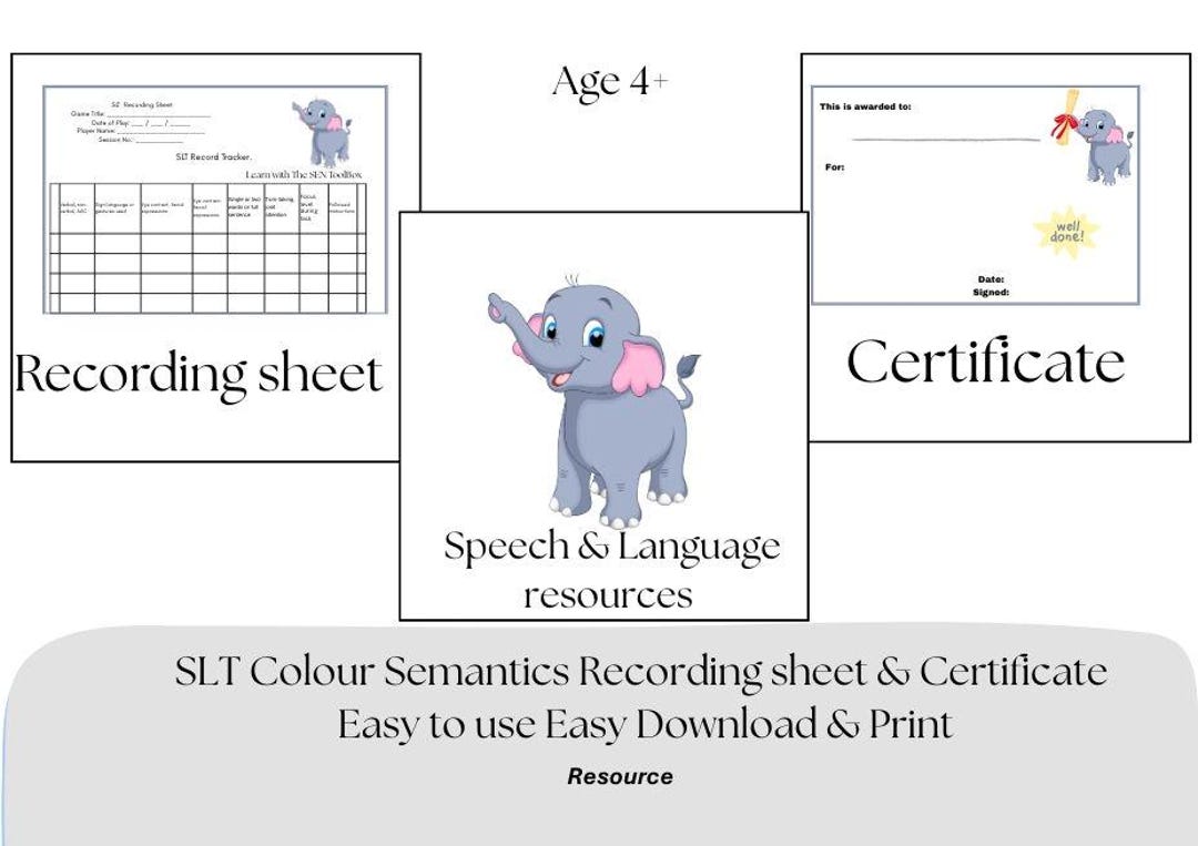 Printable Certificate and Recording Sheet SLT Reward and Recording ...