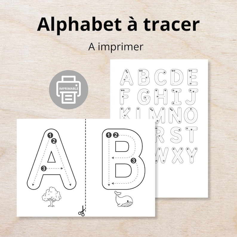 Alphabet à imprimer PDF – Lettres à découper + Alphabet à tracer ...