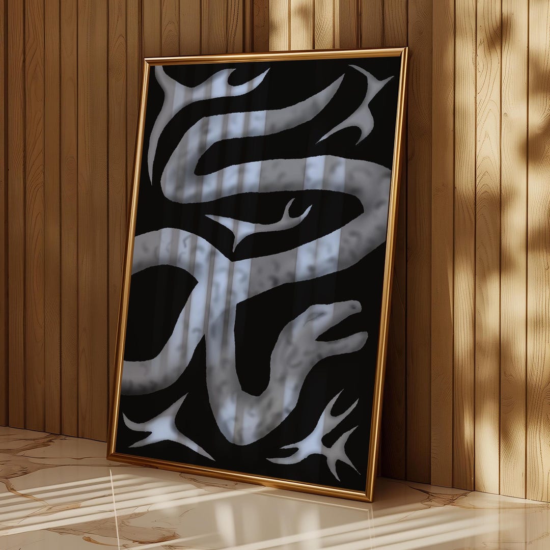 Abstract Snake Art Print, Eclectic Decor, Mid Century Decor, Funky Wall ...