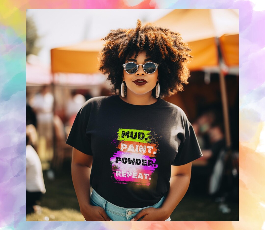 Trinidad Carnival 2025 Shirt, Mud Paint Powder Repeat Tee, Soca Jouvert ...