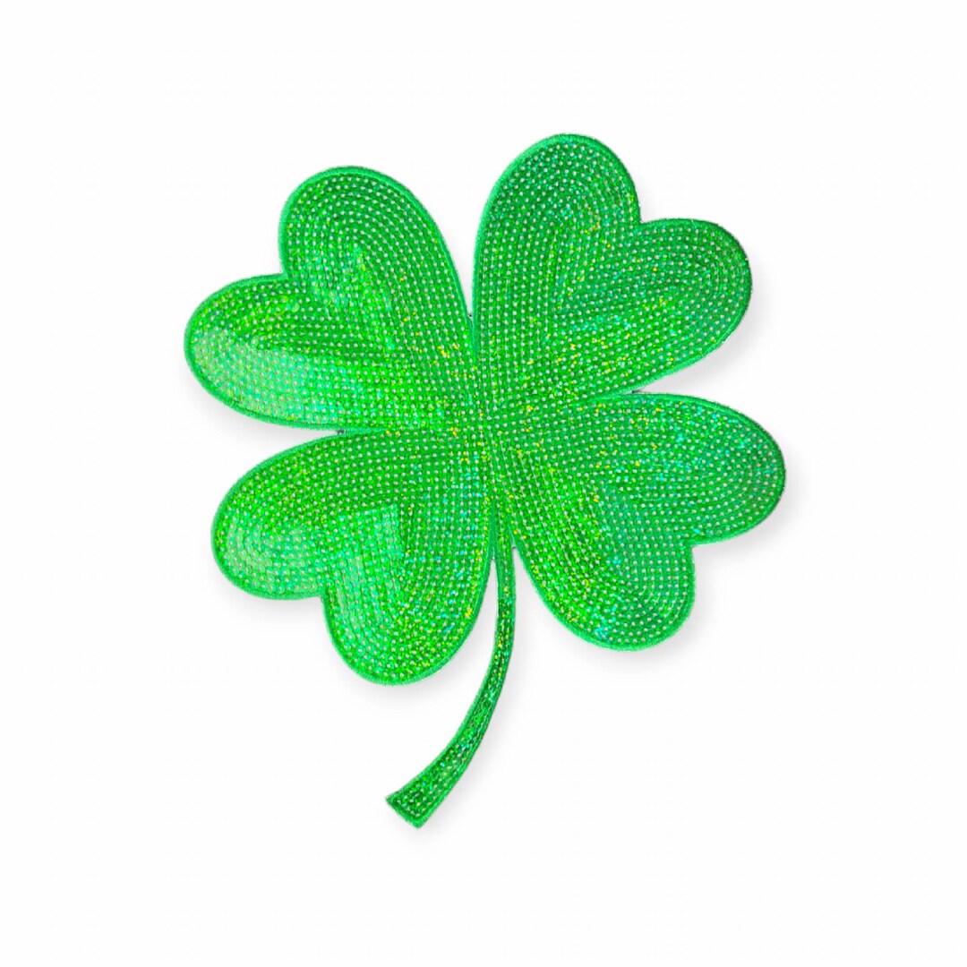 Shamrock Sequin Patch - Iron on - Heat Press - Applique- Fuzzy Sweatshirt Patch - Etsy