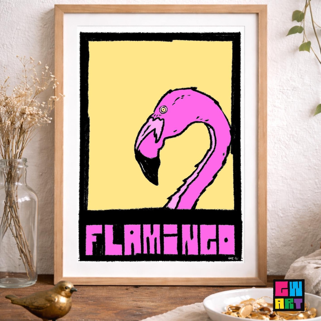 Flamingo - Pop Art Print – Colourful Bird Wall Art for Bird Lovers ...