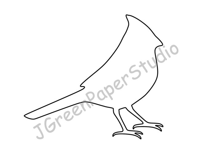 Printable Cardinal Template-pdf Digital Download Christmas Winter Kids ...