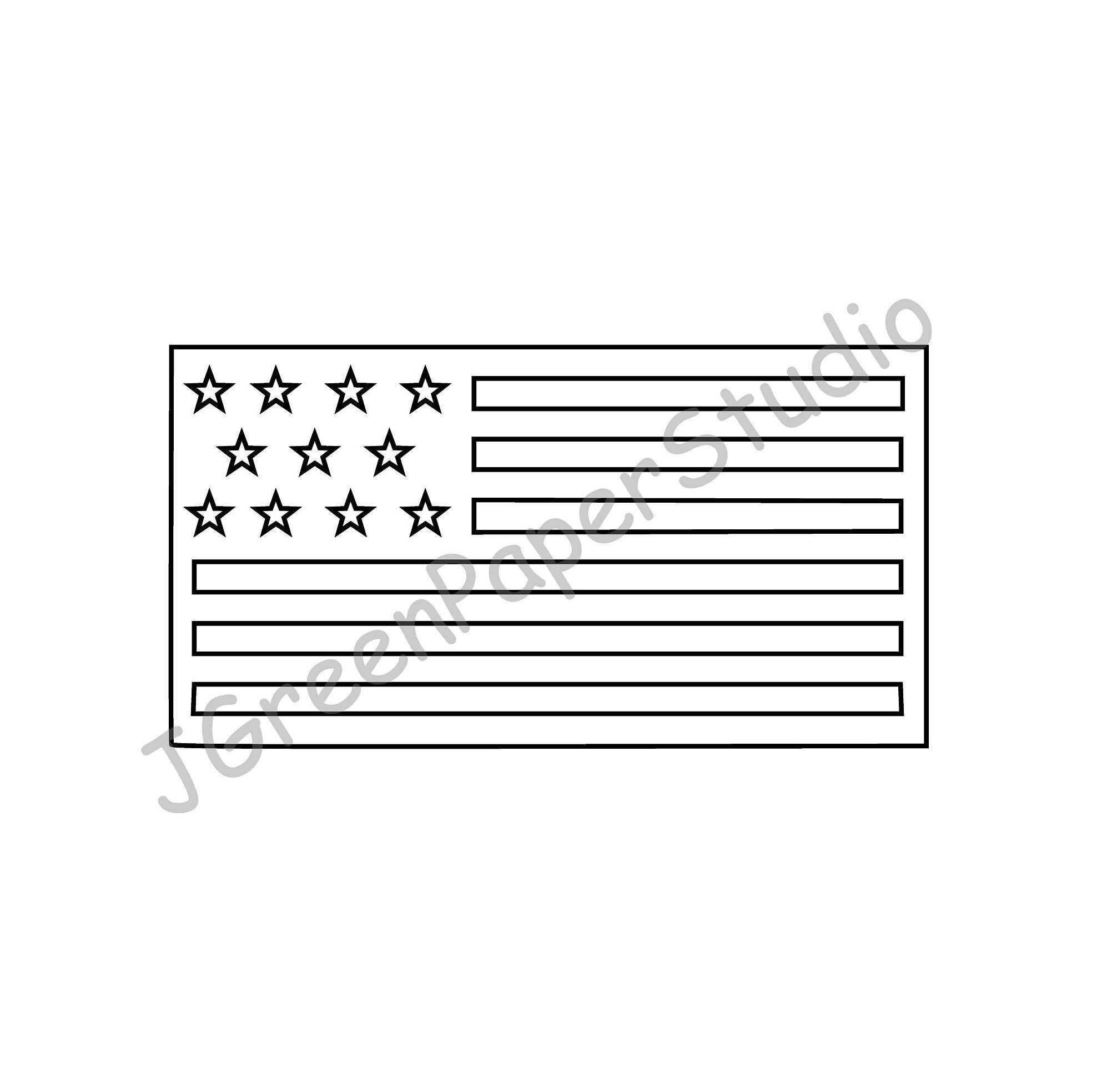 Plantilla imprimible de la bandera americana PDF Descarga - Etsy México