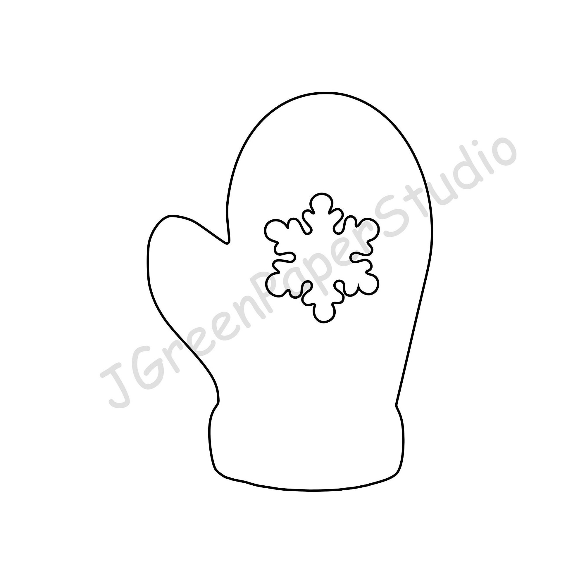 Mitten Outline Printable