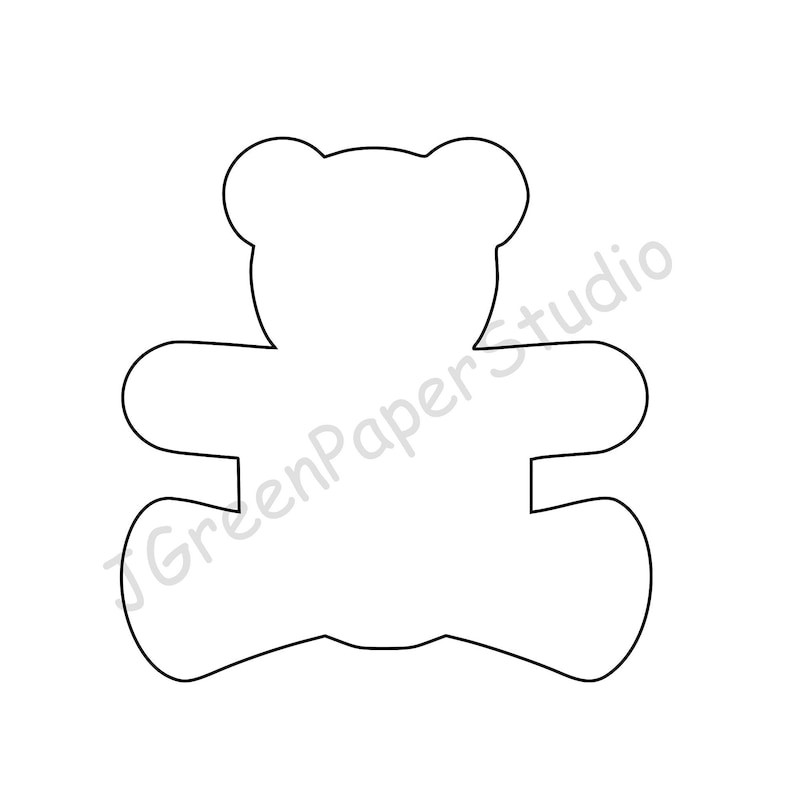 Teddy Bear Shape Cutout - Etsy