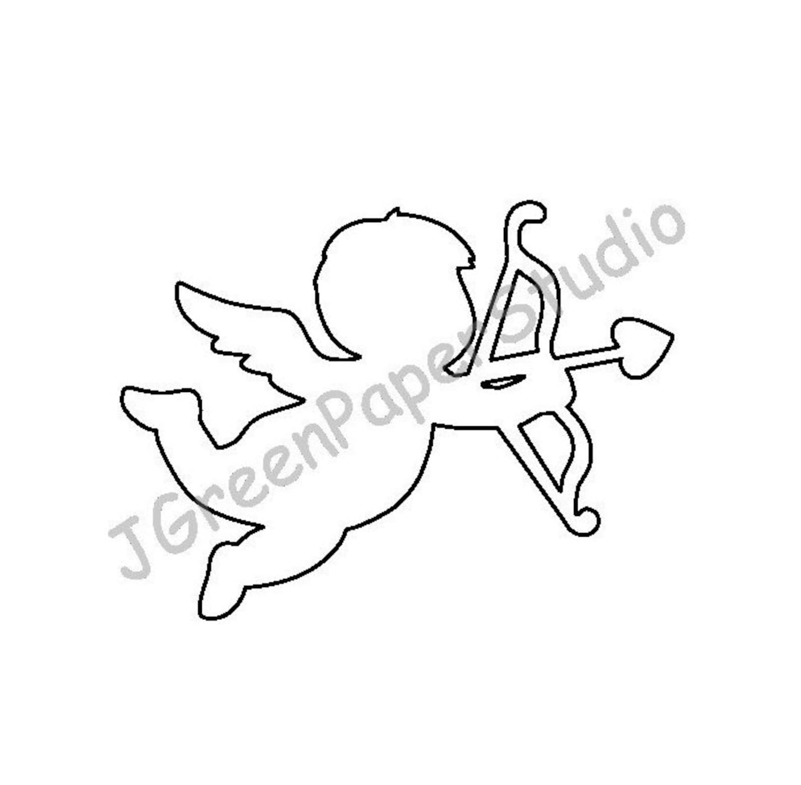 Printable Cupid Template: Valentine's Day Coloring Page (PDF Digital ...