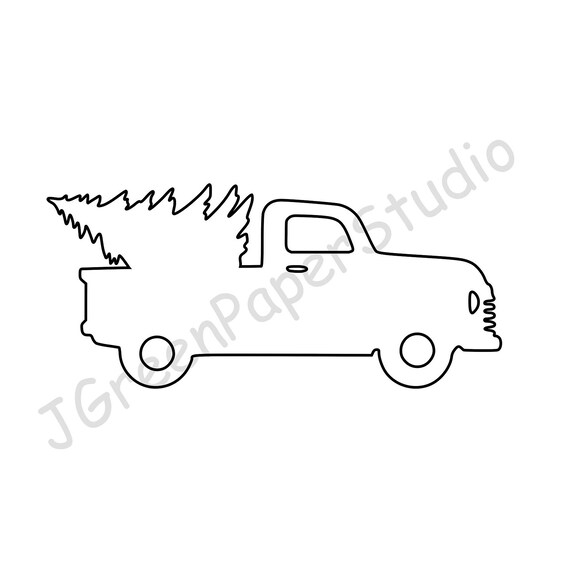 Printable Truck With Tree Template-pdf Digital Download Kids | Etsy